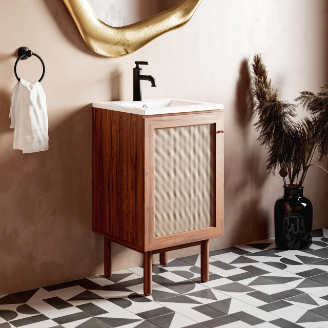 Swiss Madison 18" Ceramic Square Vanity Sink Top - Beach Style ...