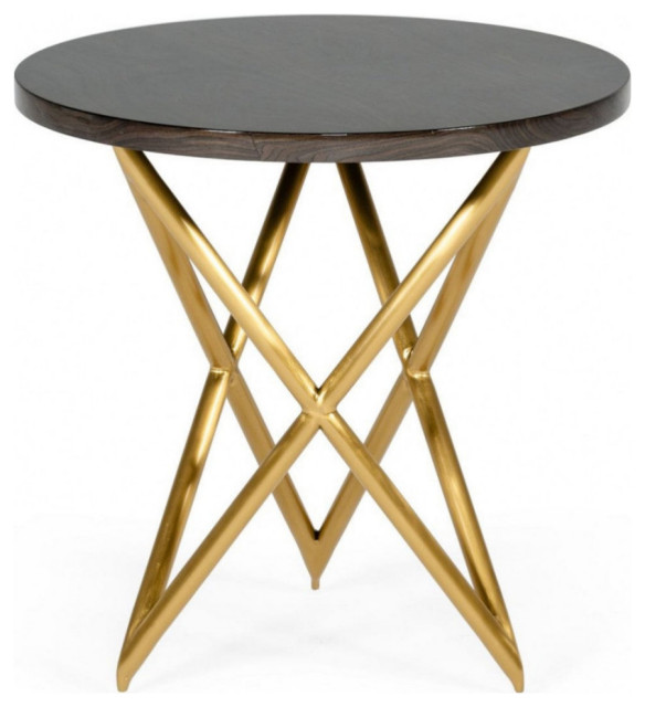 Reet Glam Black and Gold Marble End Table - Contemporary - Side Tables ...