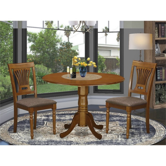 Atlin Designs 3-piece Wood Dining Table Set in Saddle Brown ...