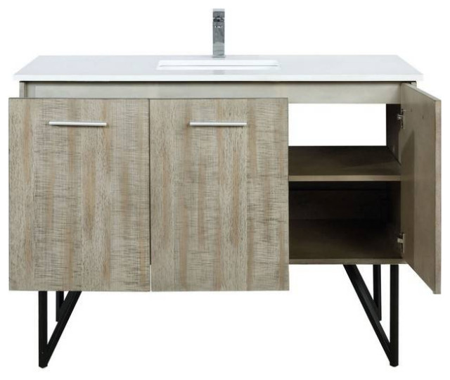Lancy Modern Rustic Acacia 48" Bathroom Vanity - Farmhouse - Bathroom ...
