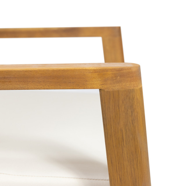 Chad Outdoor Acacia Wood Club Chairs With Wicker Accents, Set of 2 ...