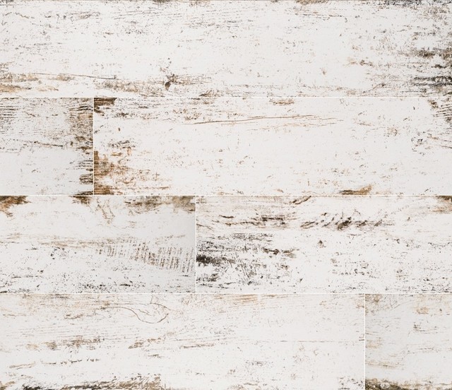 Vintage White Matte Porcelain Tile, Large - Traditional - Wall And ...