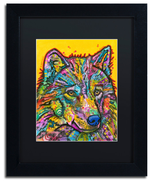 Dean Russo 'Wolf 2' Framed Art, 11x14, Wood Frame, White Mat, 11x14 ...