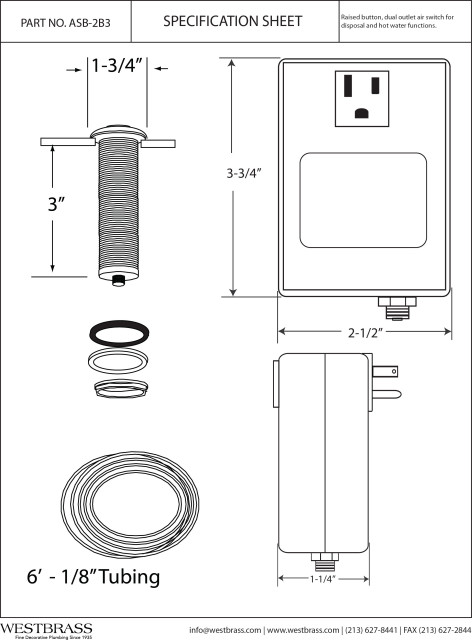 Disposal Air Switch And Single Outlet Control Box In Polished Brass ...