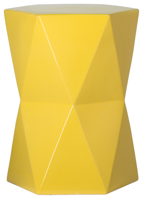 Large Yellow Matrix Hexagon Garden Stool - Contemporary - Accent And ...