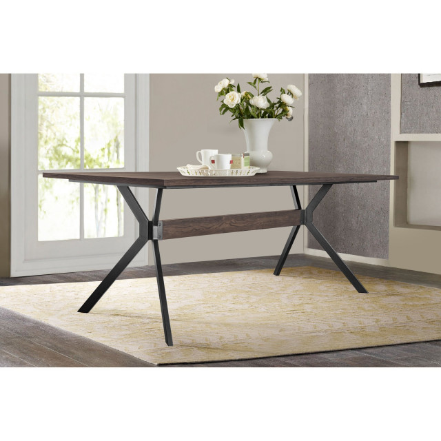Transitional Dining Table, Trestle Shaped Base With Rectangular Top ...