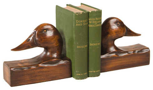 Carved Duck Bookends - Rustic - Bookends - by Lodgeandcabins | Houzz