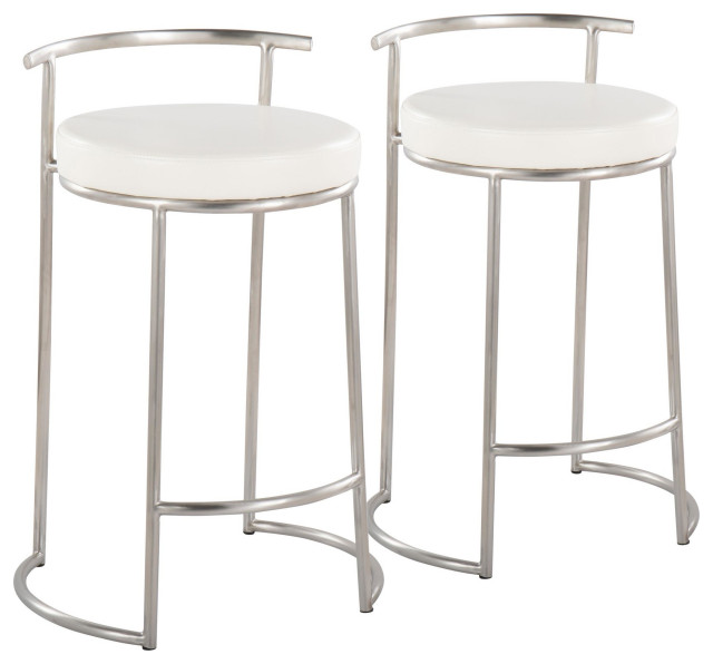 Round Fuji 26" Counter Stool, Set of 2 - Contemporary - Bar Stools And ...
