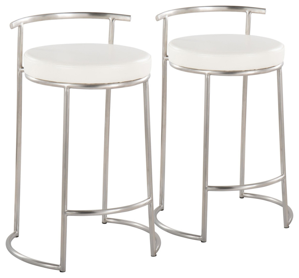 Round Fuji 26" Counter Stool, Set of 2 - Contemporary - Bar Stools And ...