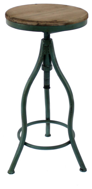 Industrial Style Bar Stool with Metal Flared Legs, Brown and Black ...