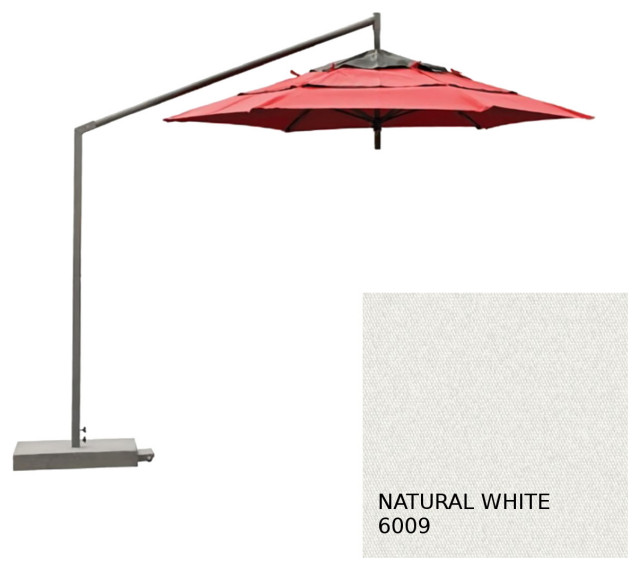 Cantilever 6 Rib 9' Hexagon Market Umbrella, Natural White ...