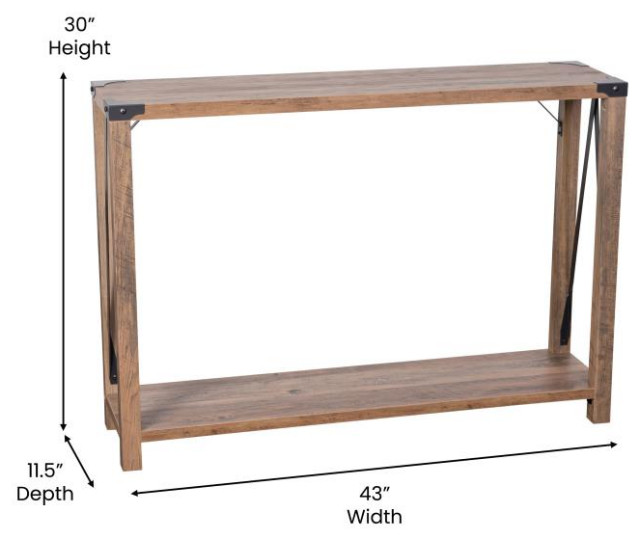 Wyatt Modern Farmhouse Wooden 2 Tier Console Table - Rustic - Console ...