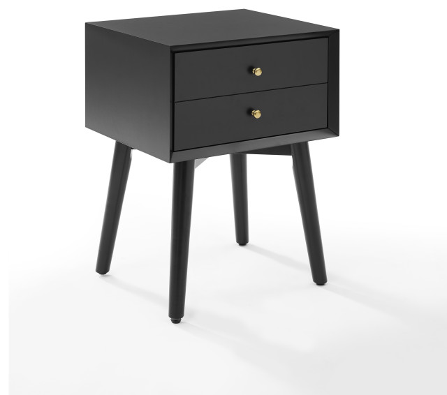 Landon Night Stand Matte Black - Midcentury - Nightstands And Bedside ...