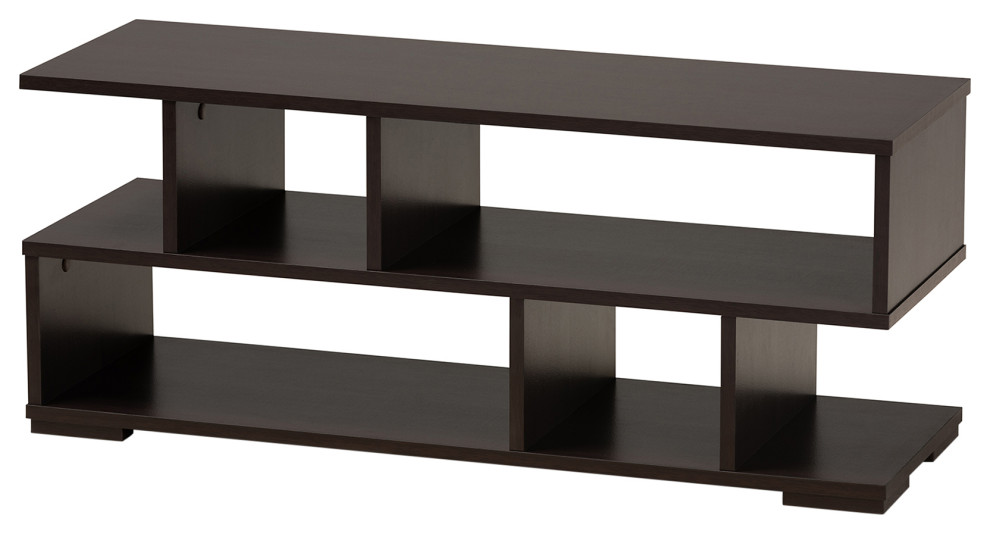 Naysmyth Dark Brown Wood TV Stand - Contemporary - Entertainment ...