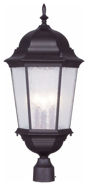 3 Light Outdoor Post Top Lantern in Traditional Style - 12.5 Inches ...