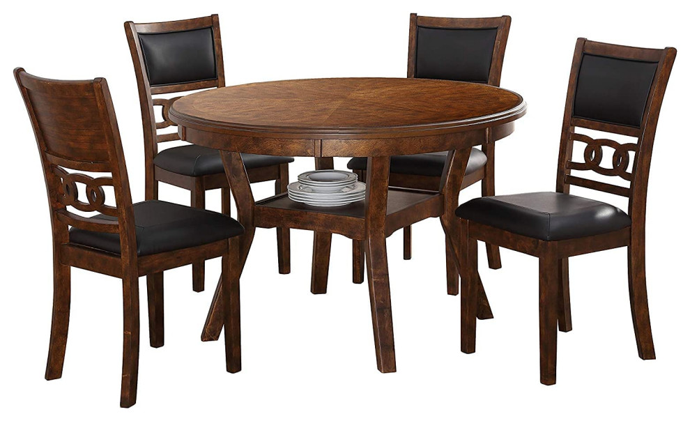 5-Piece Round Dining Table Set - Transitional - Indoor Pub And Bistro ...