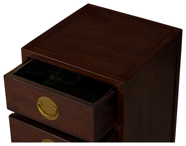 Mahogany Finish Petite Elmwood Chinese Chest of Drawers - Asian ...