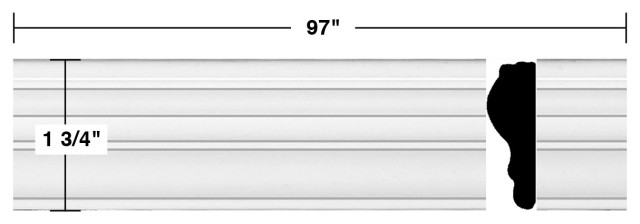 Chair Rail White Urethane Molding Railing Design 12 Pcs 1164" Length ...