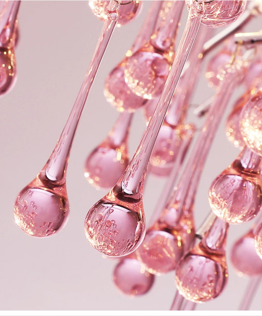 Modern Pink Crystal Chandelier for Living Room, Dining Room, Bedroom ...