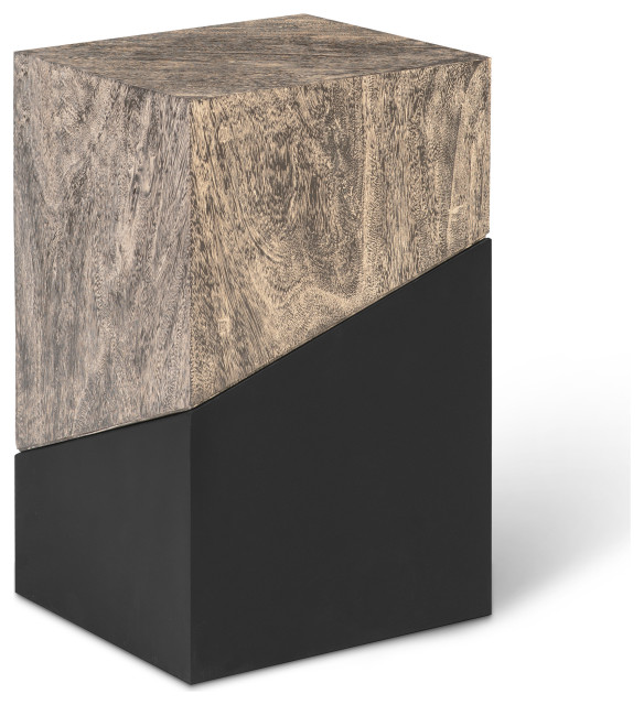 Geometry Side Table, Gray Stone, 14" - Contemporary - Side Tables And ...