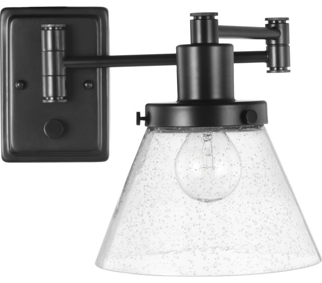 Hinton Collection Black Swing Arm Wall Light - Transitional - Wall ...