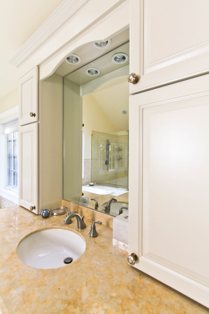 Inset Vanity Mirror with Recessed Lighting - Eclectic - Bathroom ...