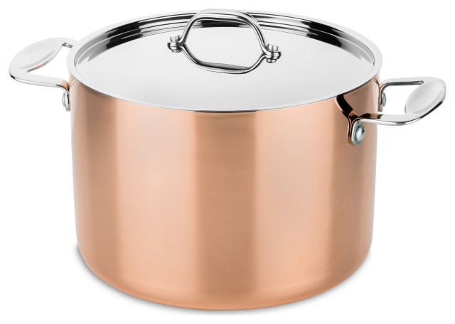 Toscana Deep Pot, Copper, 10"dia - Traditional - Stockpots - by MEPRA ...