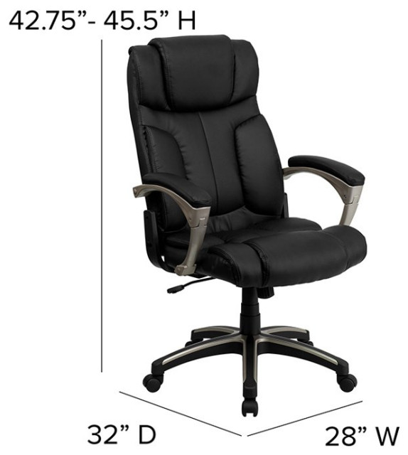Comfortable Office Chair, Padded Waterfall Seat & High Back With ...