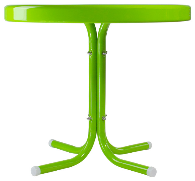 22" Outdoor Retro Tulip Side Table Lime Green - Contemporary - Outdoor ...