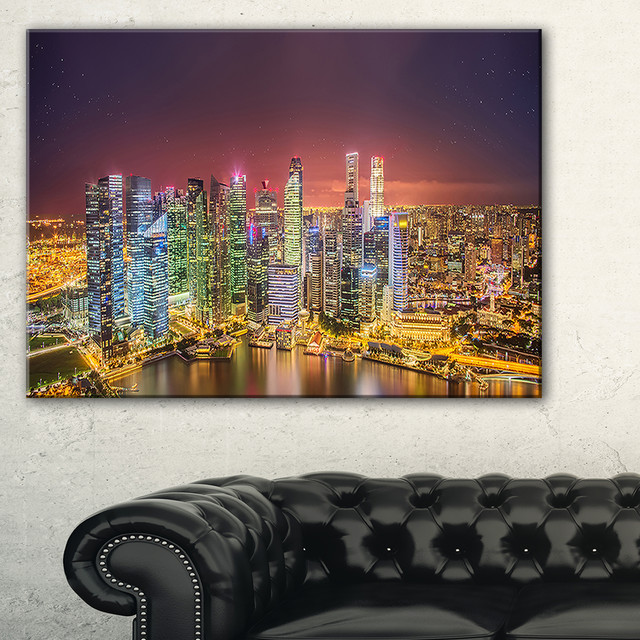 "Singapore Skyline View of Marina Bay" Canvas print, 32"x16 ...