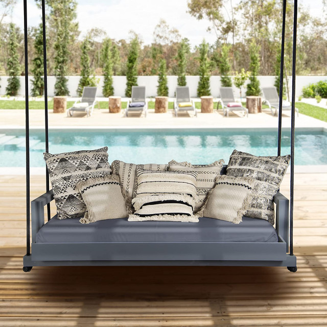 Hanging Porch Bed Swing Built With Weather Resistant Wood ...