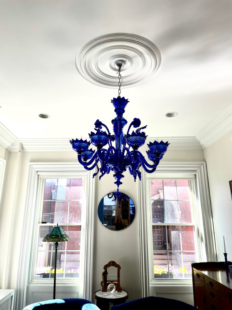 8 Light Classic Murano Glass Chandelier Cobalt Blue - Dining Room ...