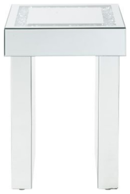 End Table, Mirrored and Faux Diamonds - Contemporary - Side Tables And ...