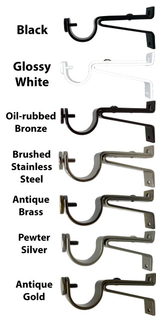 Adjustable Rod Bracket, up to 1 1/8" Diameter Rod, Set of 2 ...