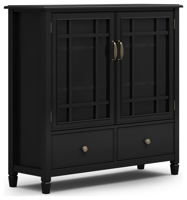 Connaught Solid Wood Tall Storage Cabinet - Transitional - Storage ...