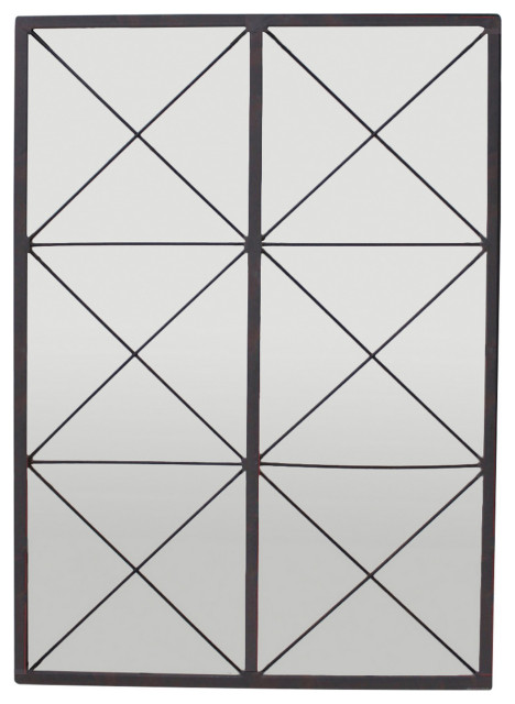 Plutus Brands Metal Wall Decor Mirror, Rust, Brown Metal - Transitional ...