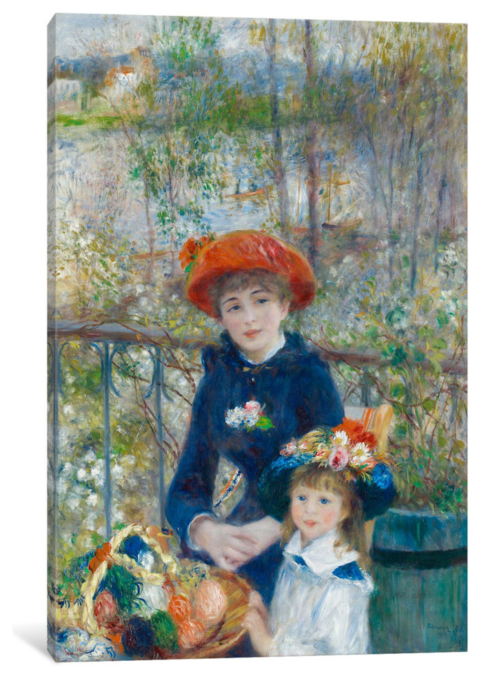 "Two Sisters (On the Terrace) 1881" by Pierre-Auguste Renoir, 12x8x0.75 ...