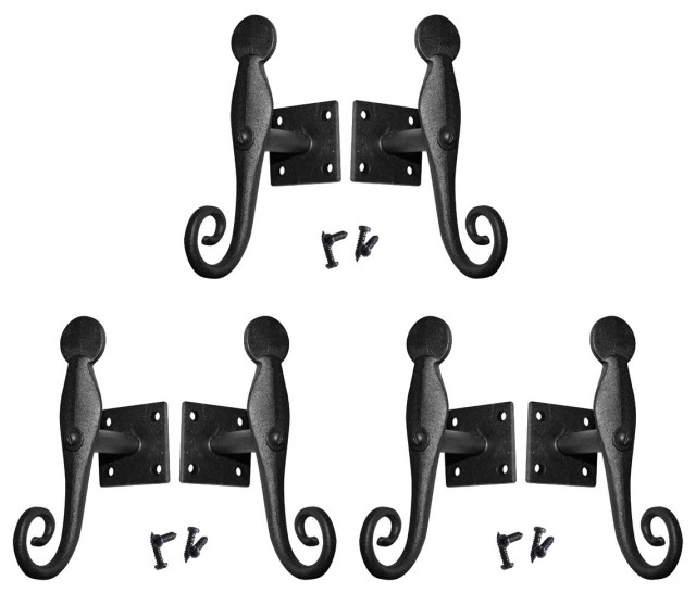 Black Shutter Dog Rat Tail Hand Forged Iron Rustproof Finish Renovators ...