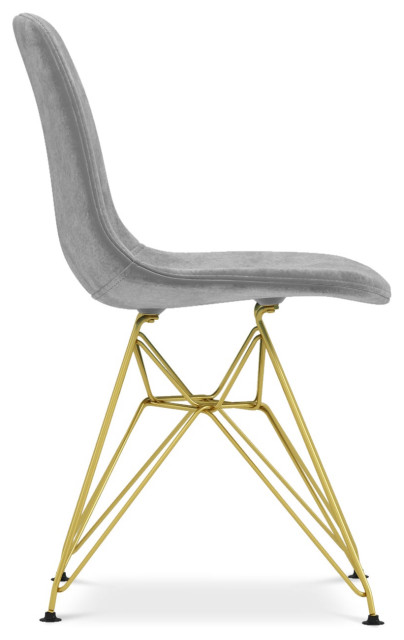 Tower Dining Chair, Gray Velvet, 2-Pack - Modern - Dining Chairs - by ...