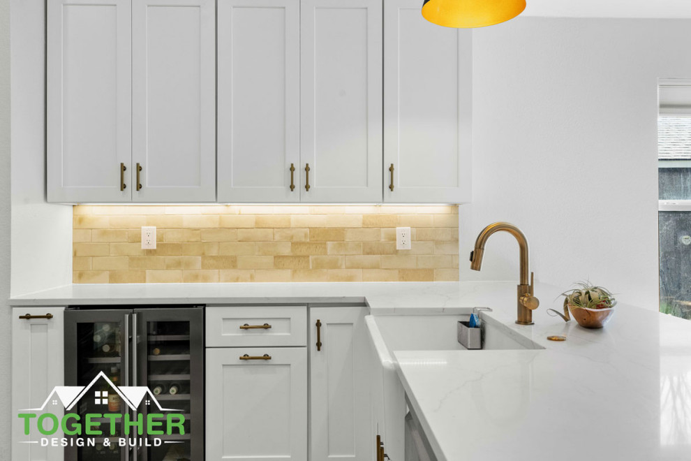 White Kitchen Cabinets - Home Bar - Austin - by Together Design & Build ...