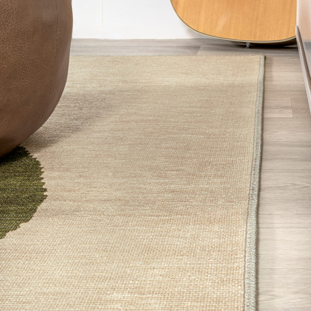 Cirkel Minimalist Geometric Dot Machine-Washable Area Rug, 5x8 ...