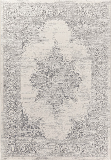 Imperial Ivory/Gray Area Rug, 6.7'x9.6' - Mediterranean - Area Rugs ...