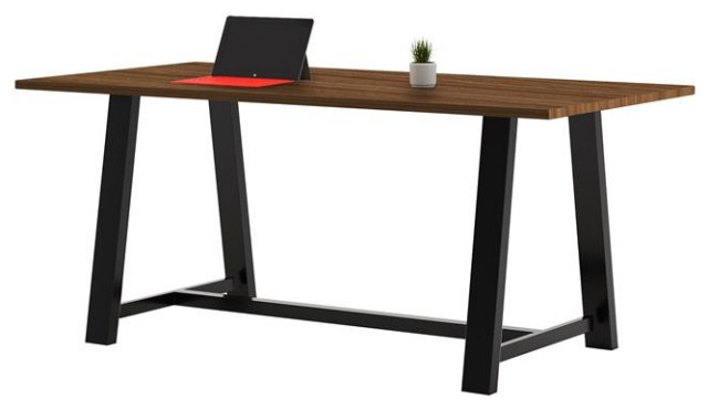 KFI Midtown 3 x 7 FT Conference Table - Walnut - Standard Height ...