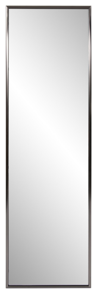 Brushed Titanium Rectangular Full Length Wall Mirror - Transitional ...