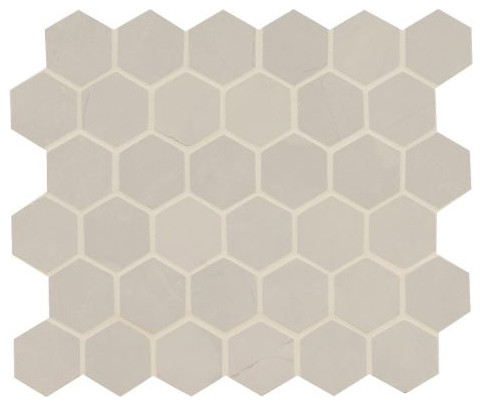 Sande Ivory 2X2 Hexagon Matte Porcelain Mosaic - Traditional - Tile ...