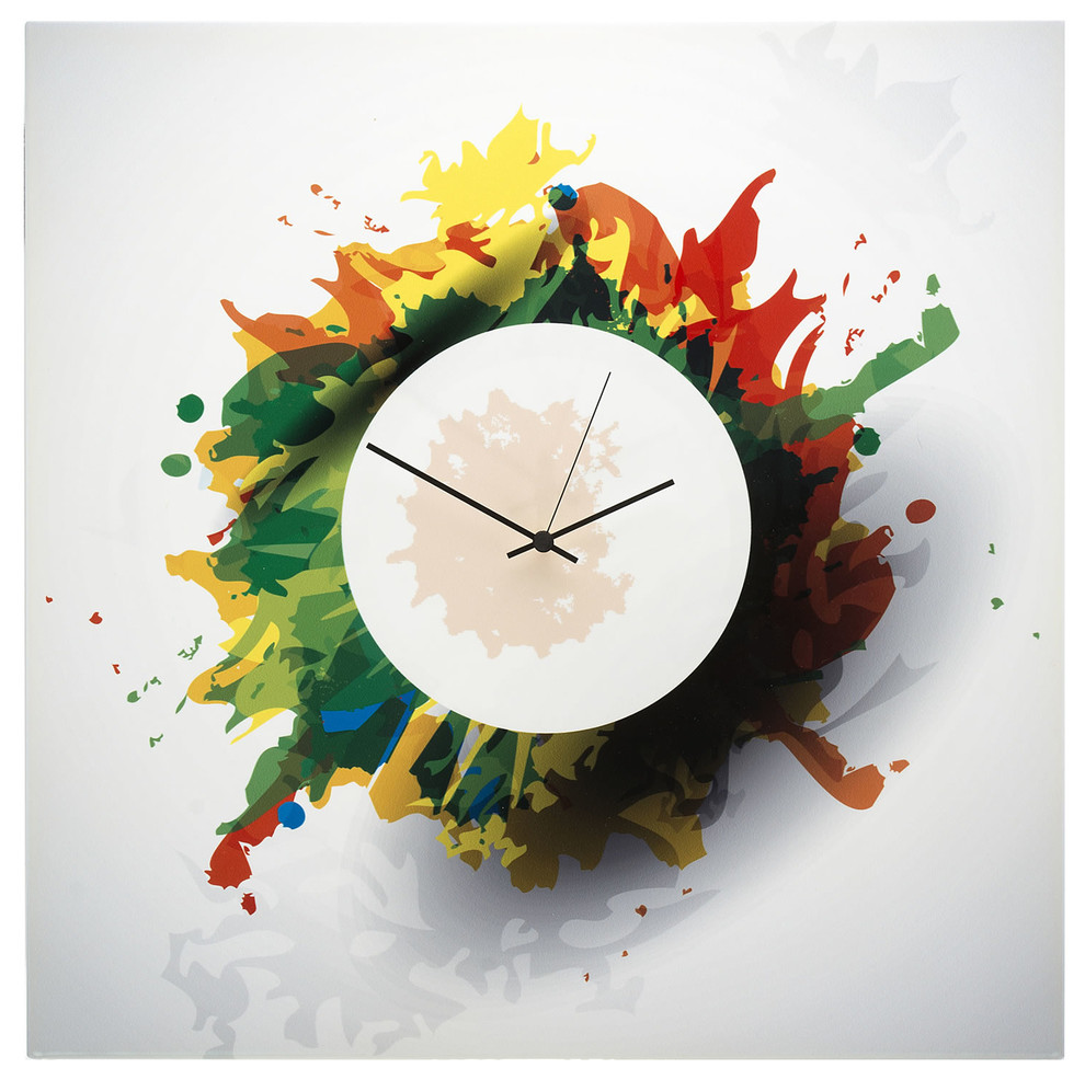 Splatter Clock, Colorful Contemporary Artistic Metal Clock ...