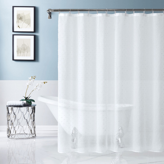 White Puff Sprinkles Shower Curtain - Traditional - Shower Curtains ...