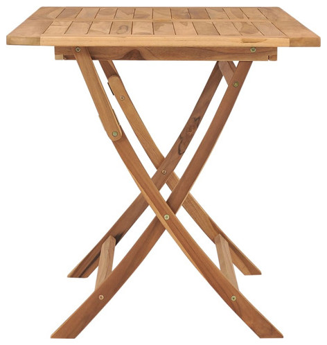 vidaXL Folding Patio Table Outdoor Folding Garden Table Gray Solid Wood ...