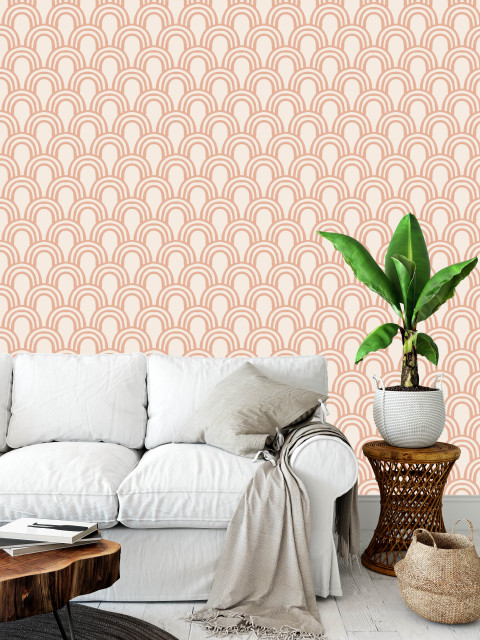 Happy Rainbows, Sunkiss Pink Wallpaper by Erin Kendal, 24"x72 ...