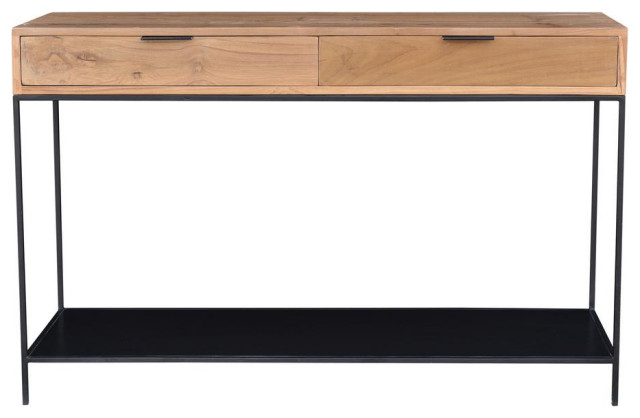 Contemporary Joliet Teak Wood Console Table, Belen Kox - Industrial ...